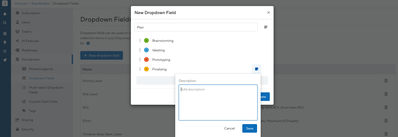 Custom Dropdown Fields